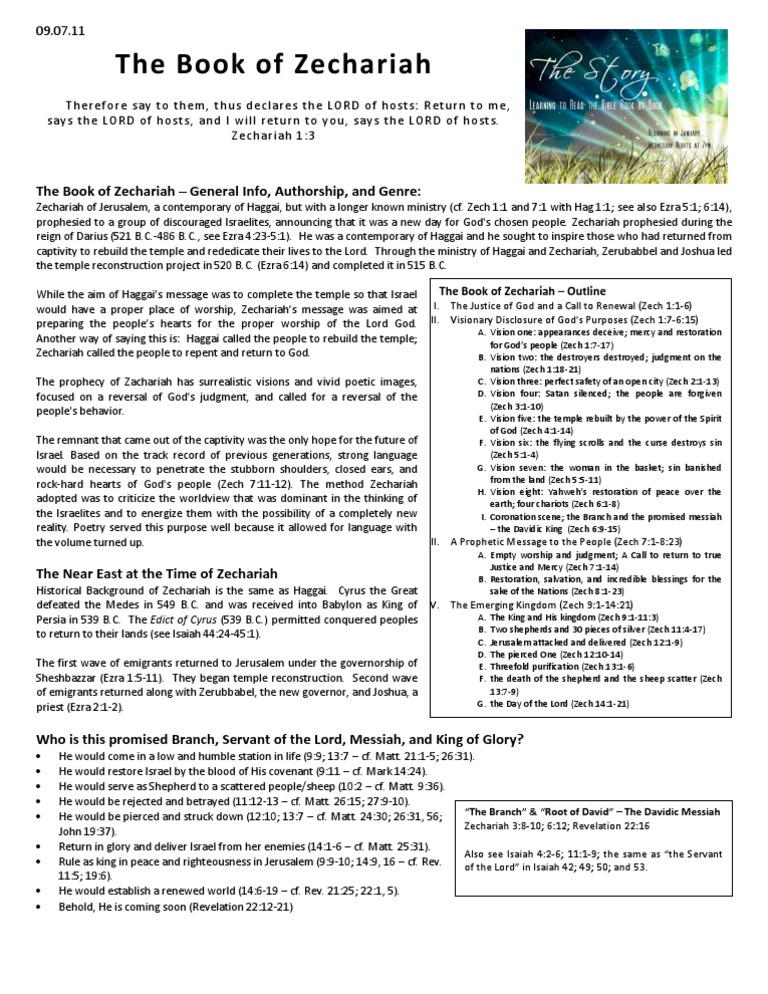 The Book of Zechariah - GCF Wednesday Night Bible Study | Download Free ...