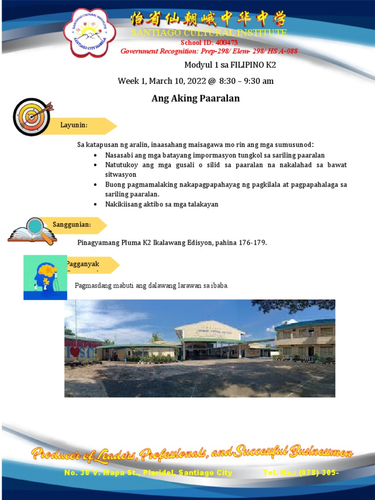 Filipino K2 - Fourth Grading Module 1 | PDF