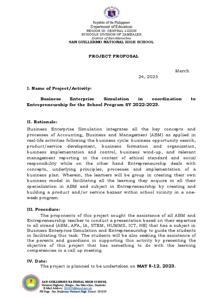 Project Proposal Business Simulation | PDF | Cognition | Learning