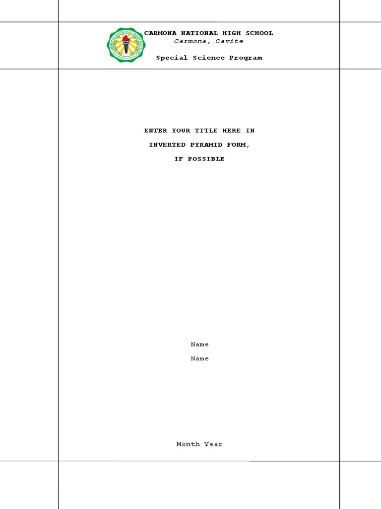 Carmona National High School Special Science Program | PDF