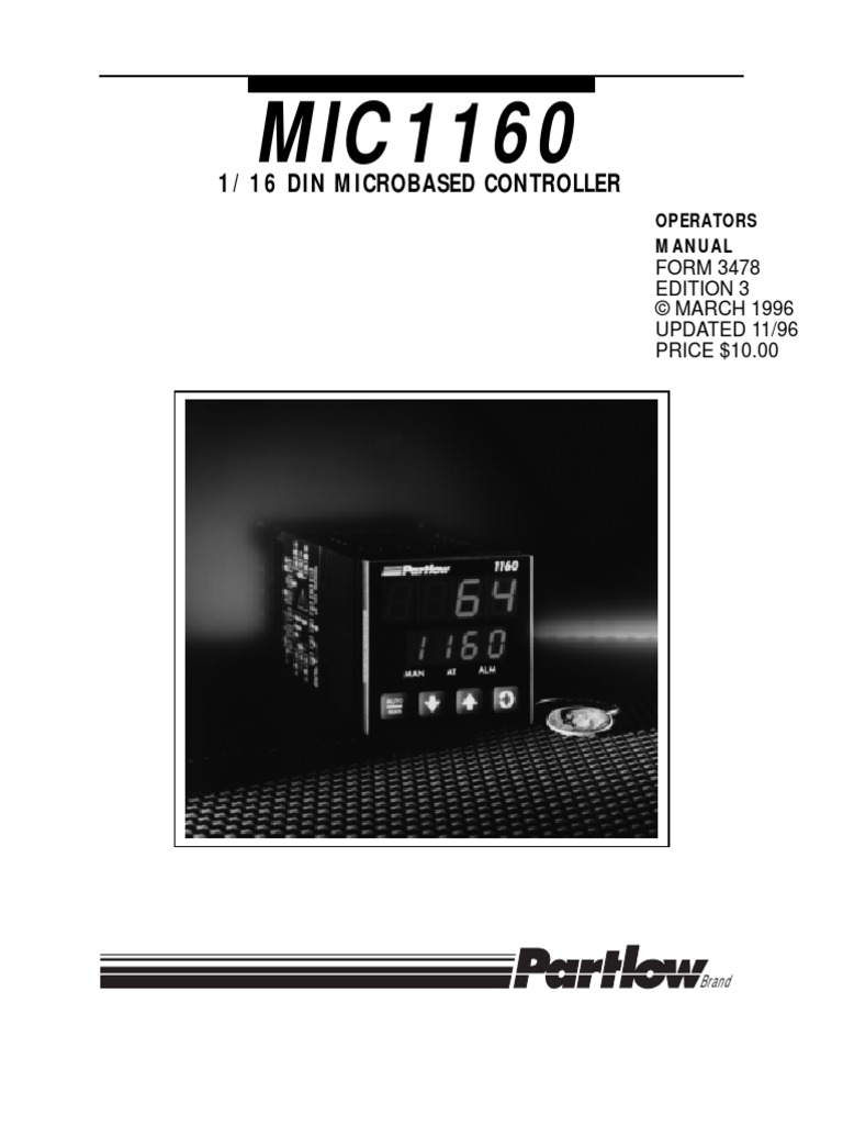 Partlow 1160 | PDF | Relay | Parameter (Computer Programming)