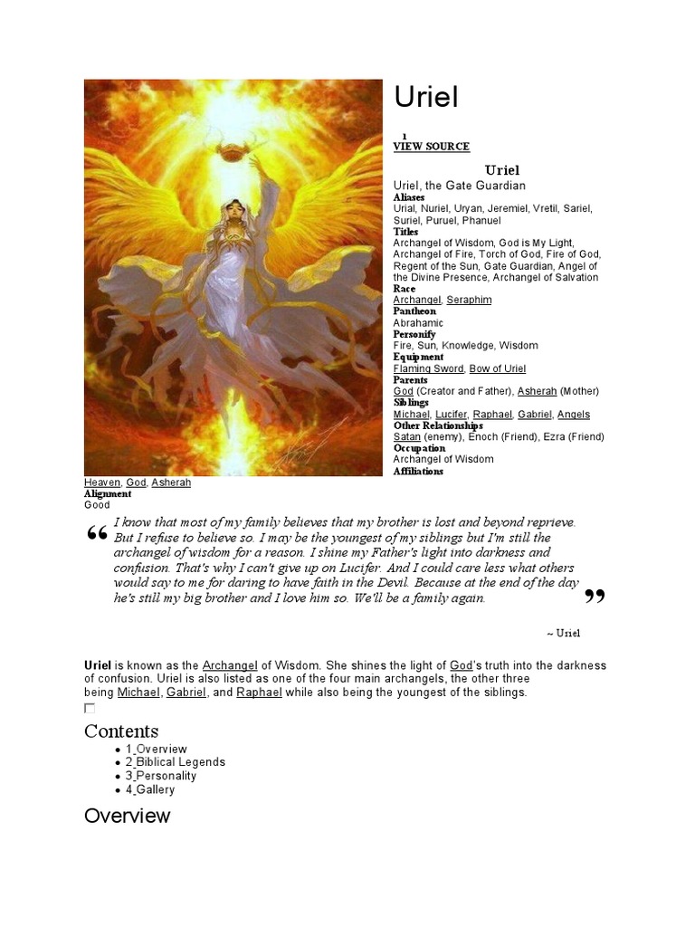 Uriel | PDF | Archangel | Religious Belief And Doctrine