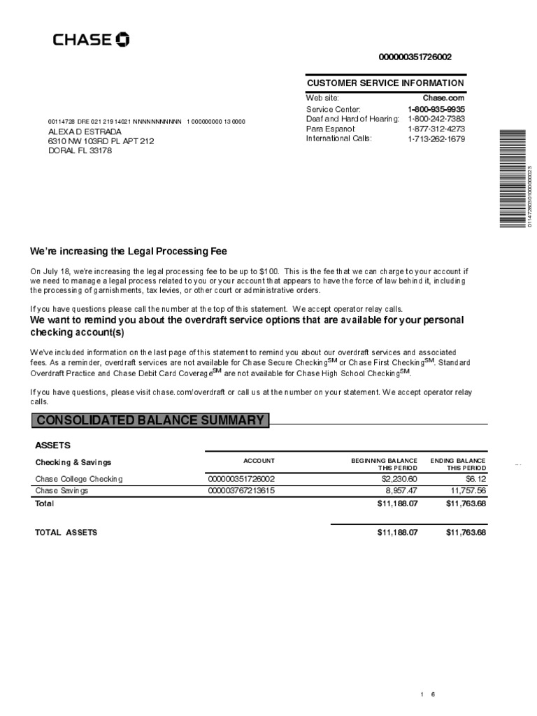 Jpmorgan Chase Bank, N.A. P O Box 182051 Columbus, Oh 43218 - 2051 ...