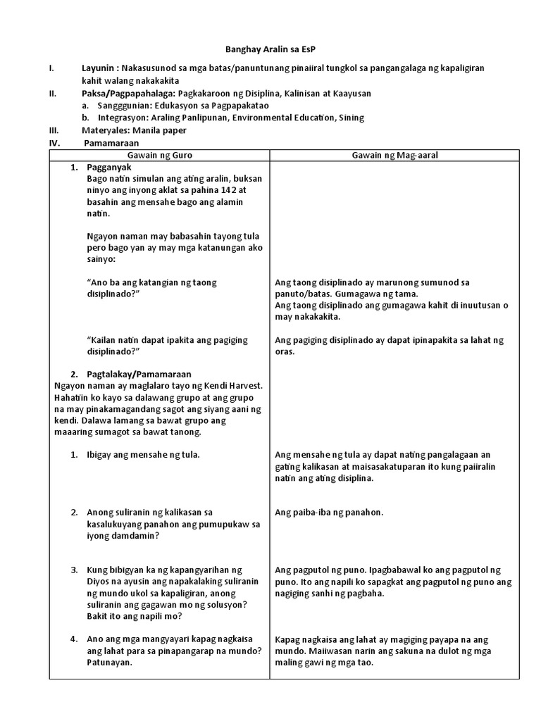DLP (Sample 3) Kinder (Pangangalaga Sa Kapaligiran) | PDF