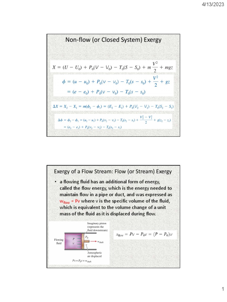 Non-Flow (Or Closed System) Exergy | PDF | Exergy | Heat