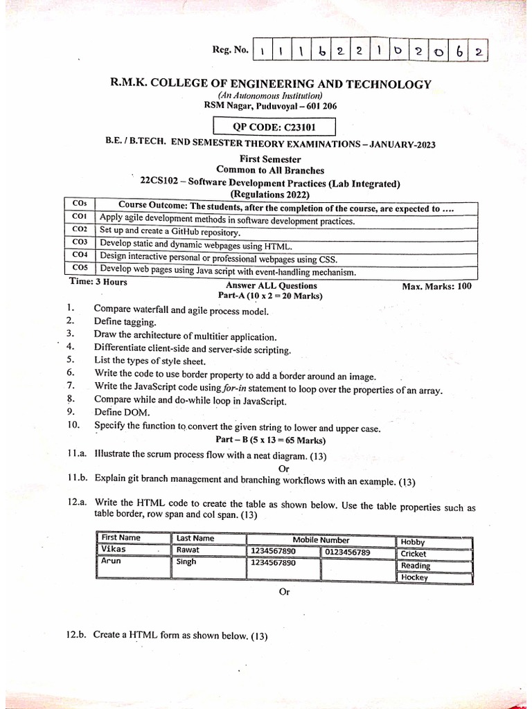 Question Paper | PDF