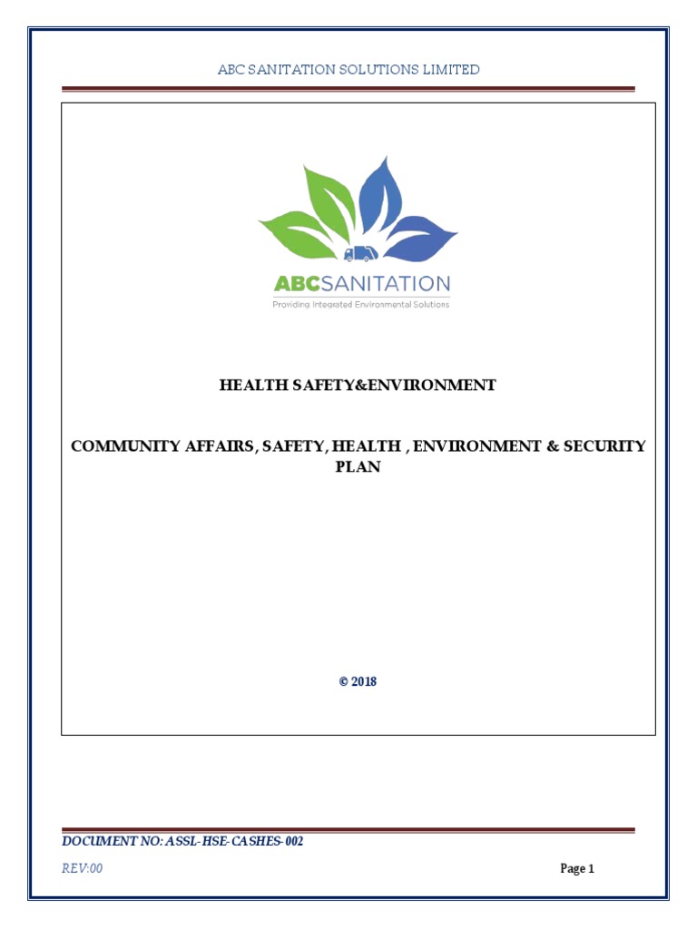 ASSL-HSE - PLN-002 - CASHES Plan-ABC 06 | PDF | Occupational Safety And ...
