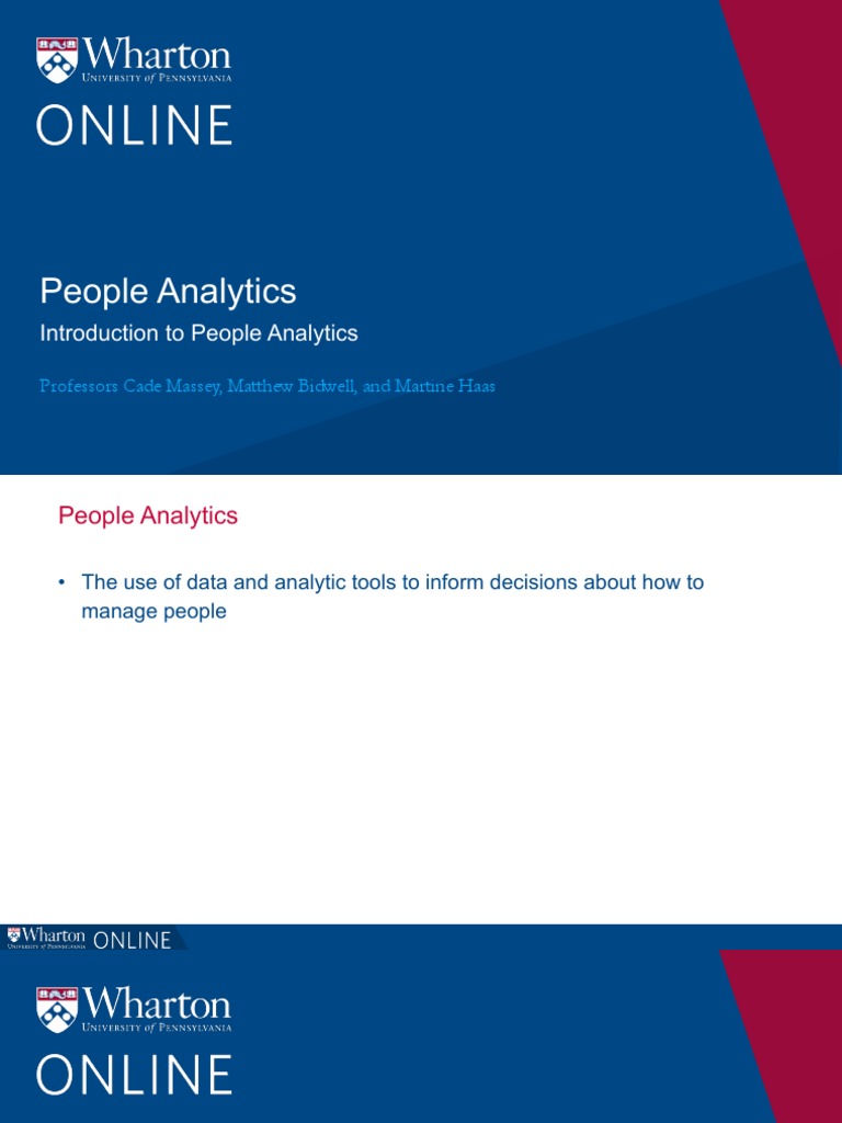 Wharton W1 PerformanceEvaluationSlides V20 | PDF | Analytics ...