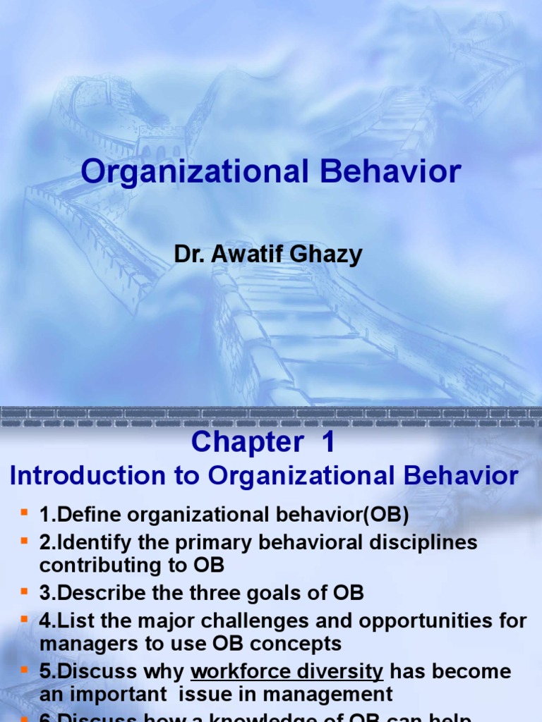 Organizational Behavior: Dr. Awatif Ghazy | PDF | Organizational Behavior | Diversity (Business)