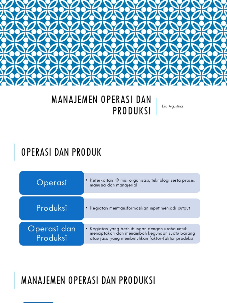 Manajemen Operasi dan Produksi Efektif | PDF