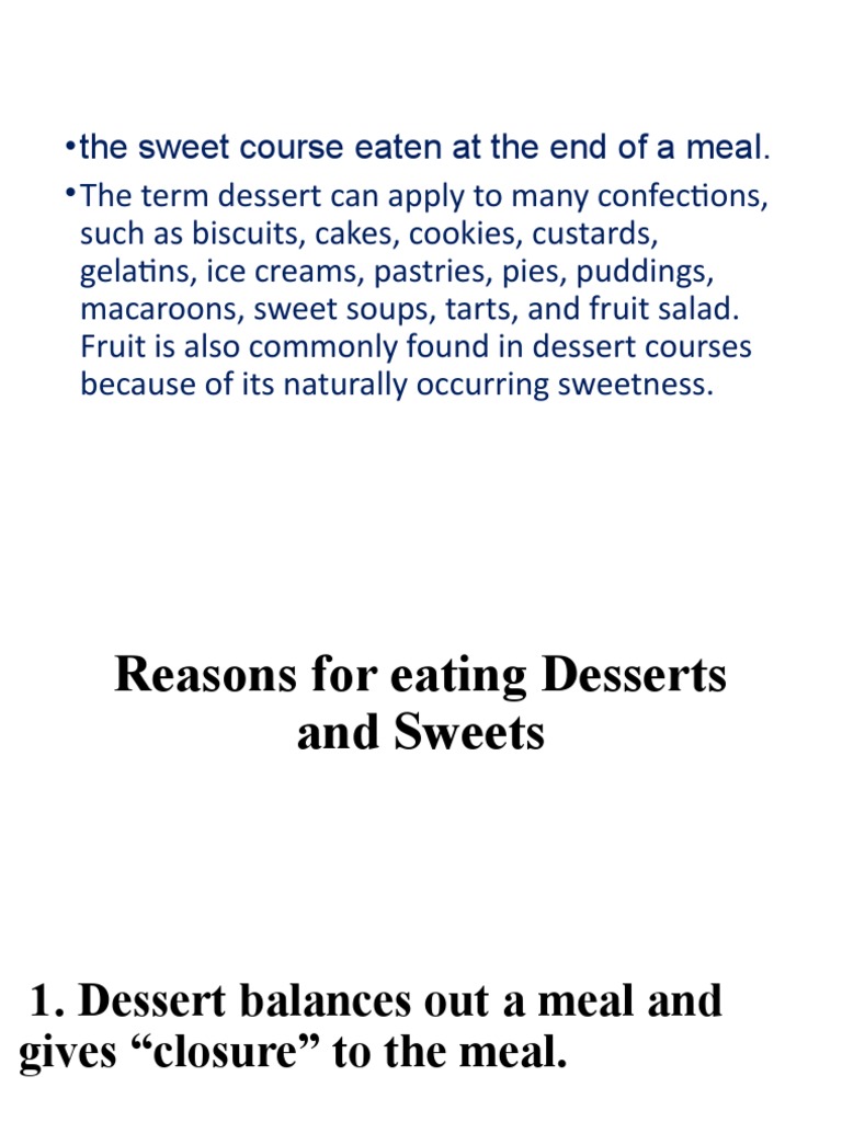 Classification of Desserts | PDF | Desserts | Pudding Classification of Desserts | PDF | Desserts | Pudding