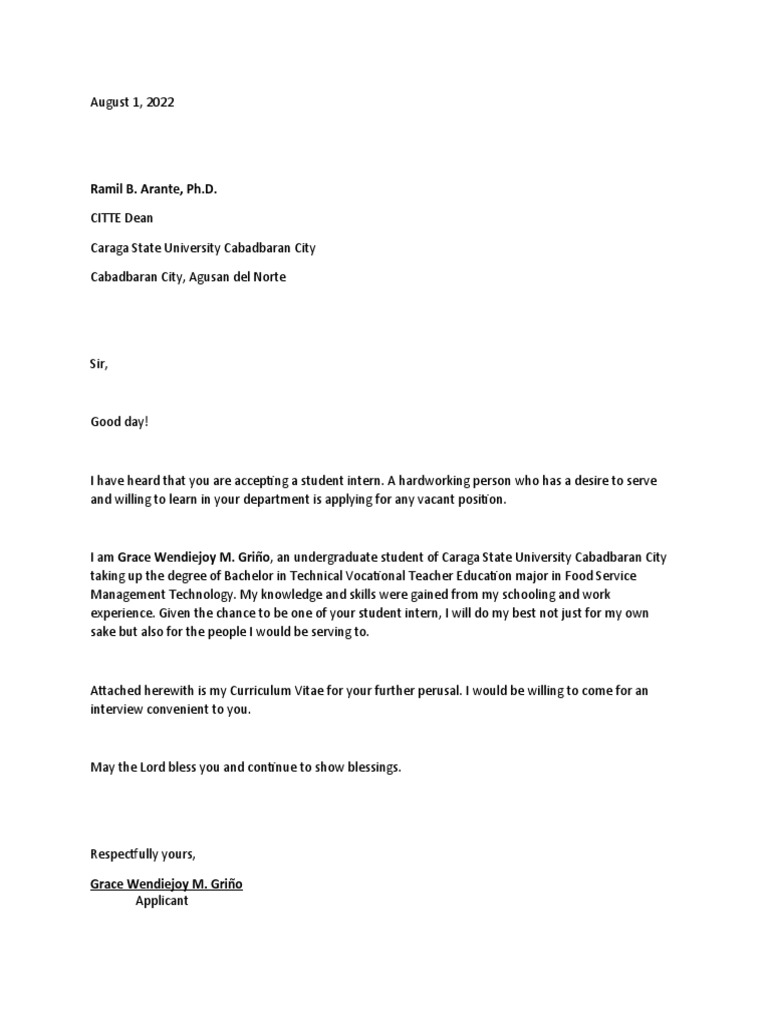 Application Letter | PDF