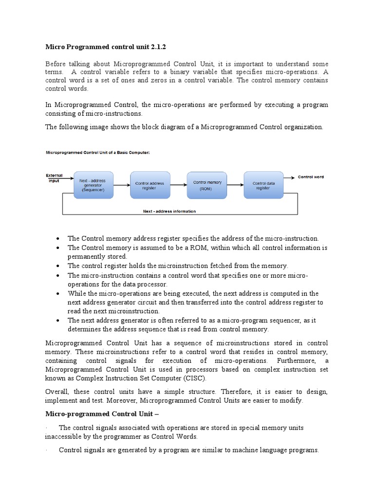 Micro Programmed Control Unit 2.1.2 | PDF | Electrical Engineering | Classes Of Computers