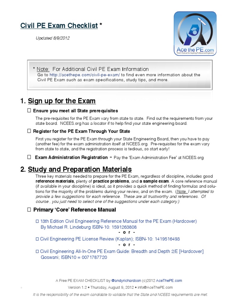 Civil PE Checklist | PDF | Engineering