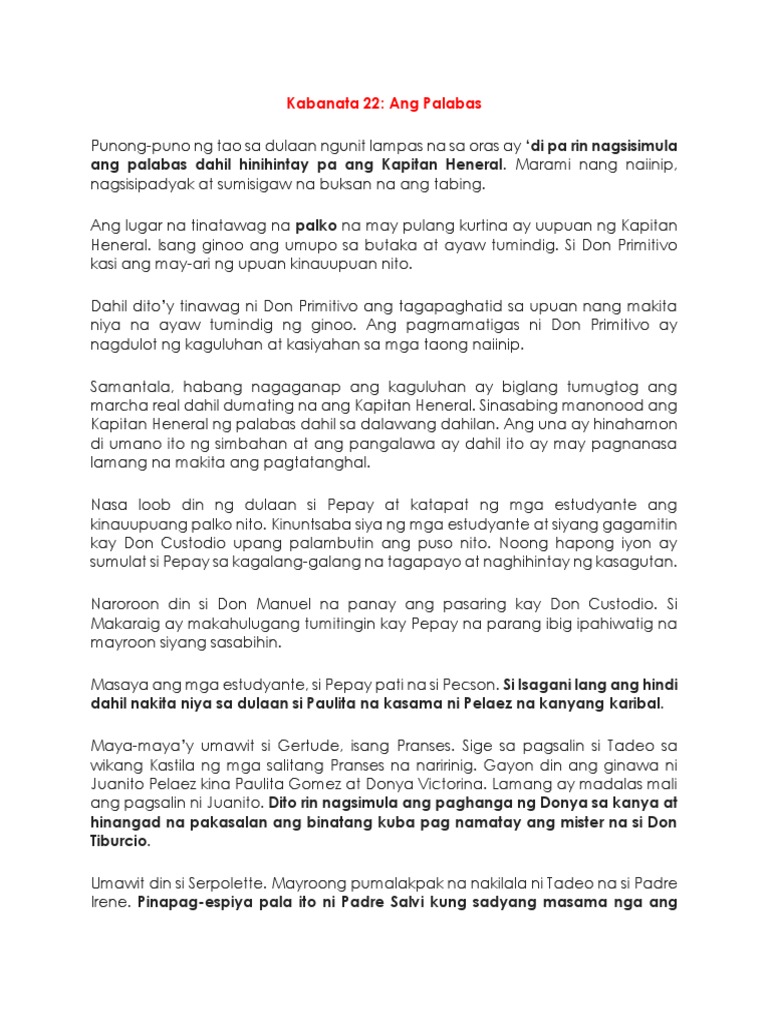 Ang Palabas Dahil Hinihintay Pa Ang Kapitan Heneral. Marami Nang ...