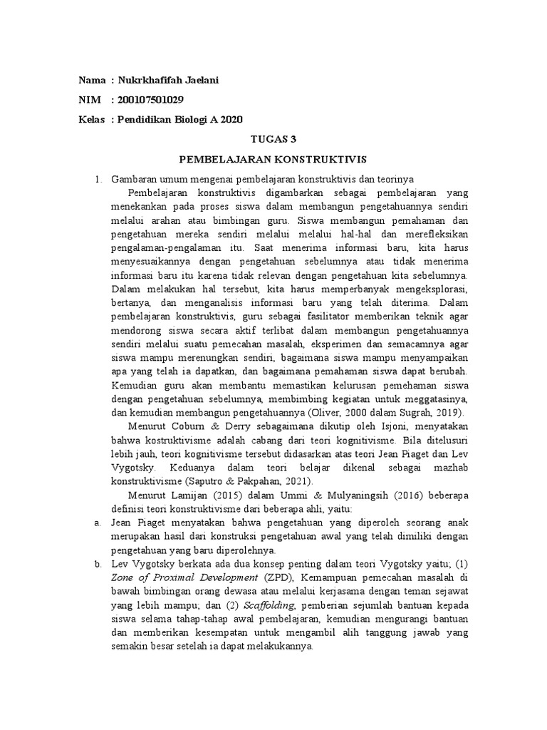 Teori dan Prinsip Konstruktivisme | PDF