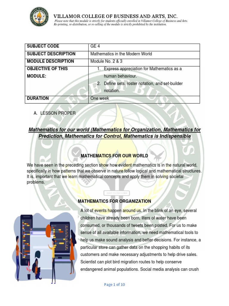 Module 2&3 | PDF | Set (Mathematics) | Mathematics