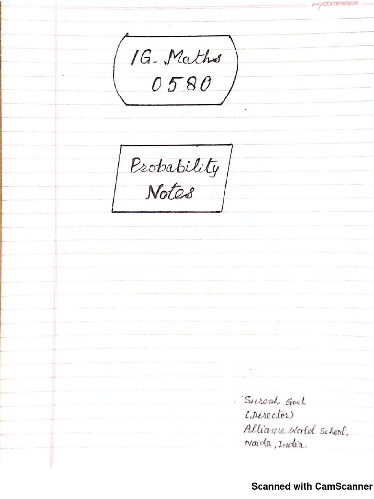 IGCSE Probability Notes PDF | PDF