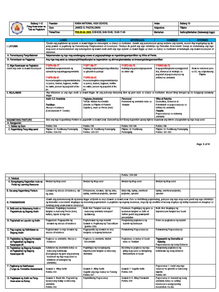 3RD Quarter 2ND Week Fil.10 | PDF