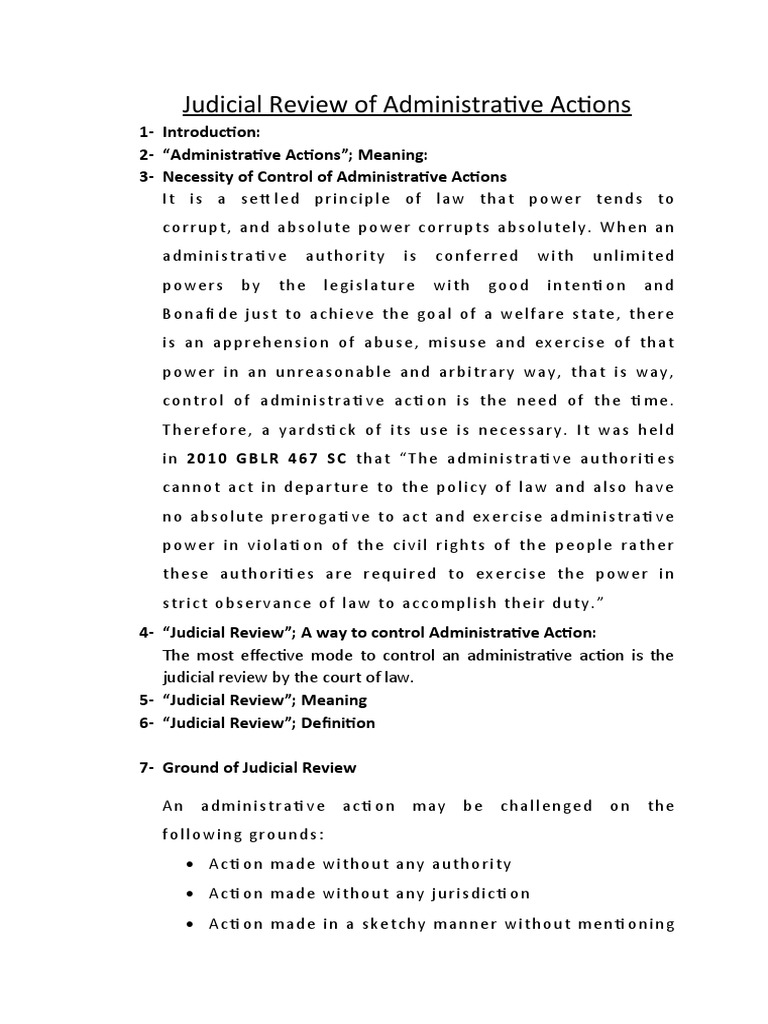 Grounds for Judicial Review Explained | PDF | Supreme Court Of The ...