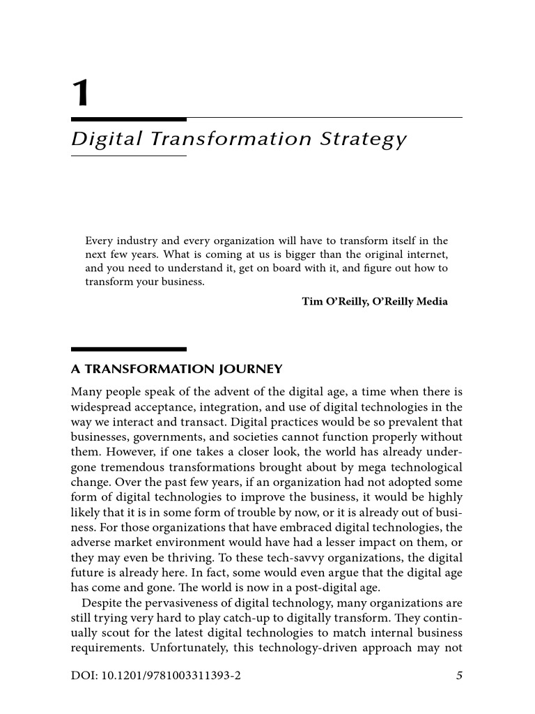 Digital Transformation Strategy, Execution and Technology CH 1 2 | PDF ...