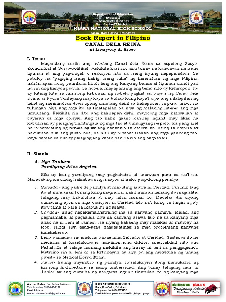 BOOK REPORT in Filipino | PDF