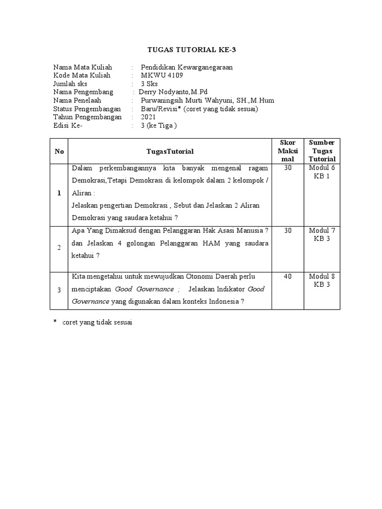 Tugas Tutorial Kewarganegaraan | PDF