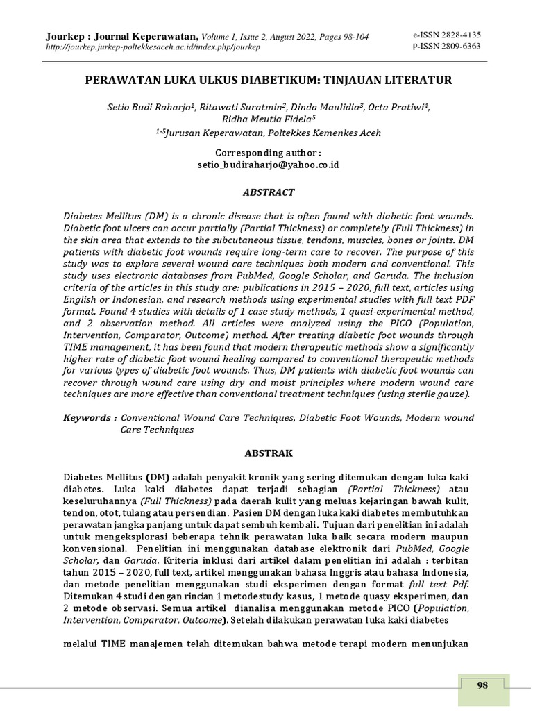 Perawatan Luka Ulkus Diabetikum: Tinjauan Literatur: Jourkep: Journal ...