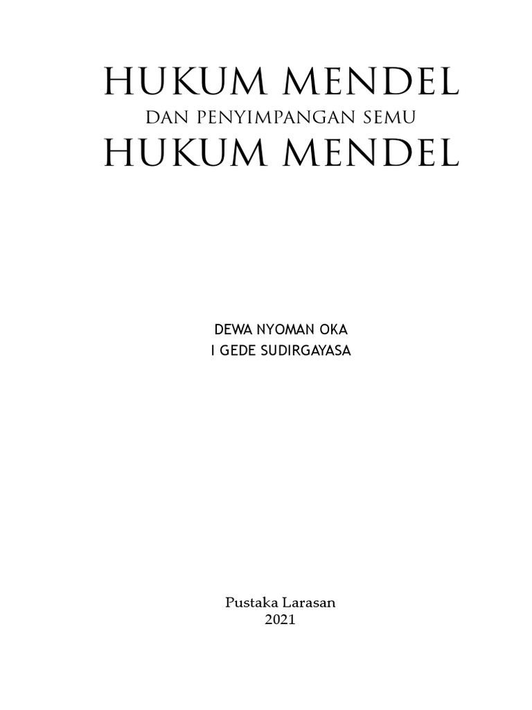 Buku Hukum Mendel Dan Penyimpangan Semu Hukum Mendel - Cetak | PDF