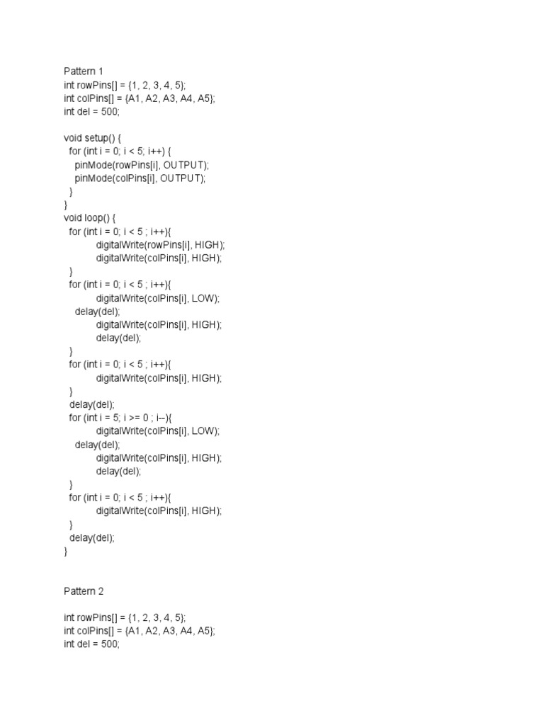 5x5 Led Code | PDF | Stationery