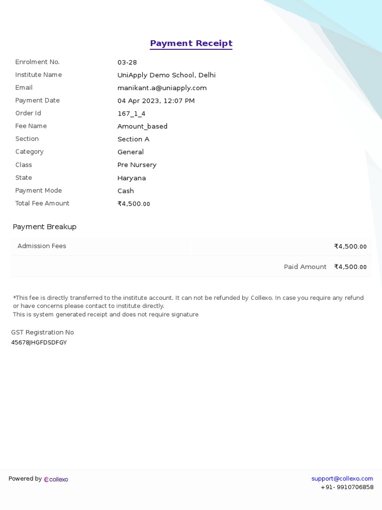 167 1 4 Payment Receipt Pdf