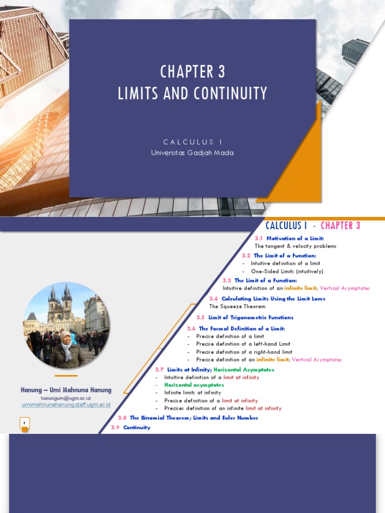 Limits and Continuity: Calculus I Universitas Gadjah Mada | PDF | Limit (Mathematics) | Derivative