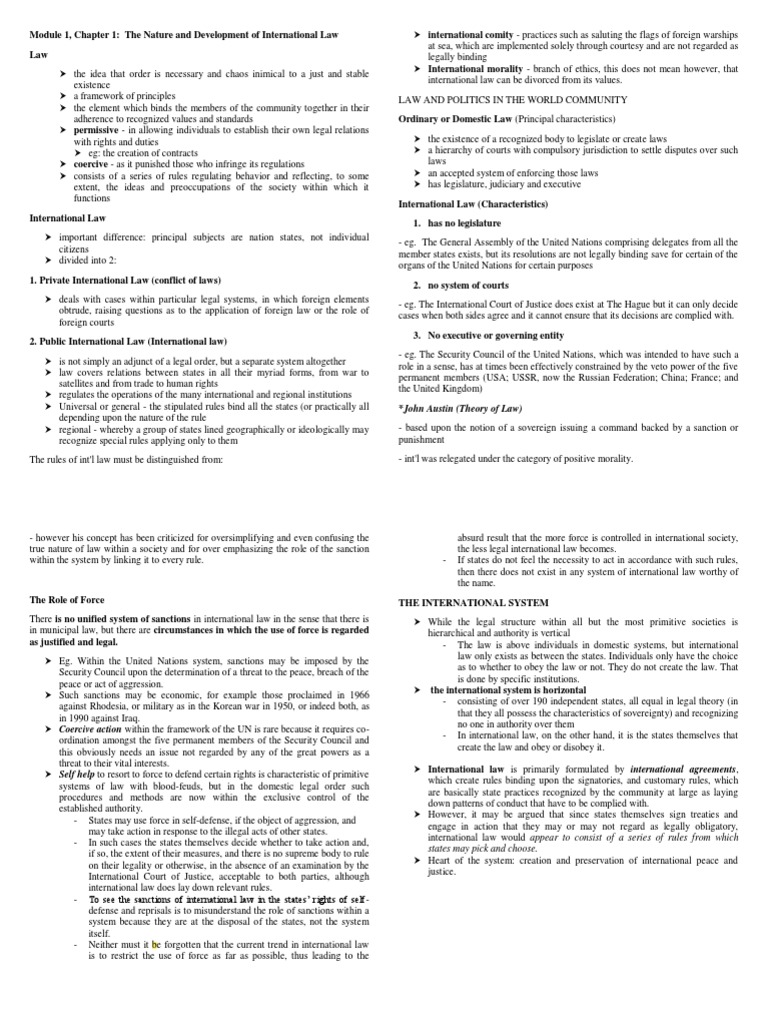 Module 1 Public International Law | Download Free PDF | International ...