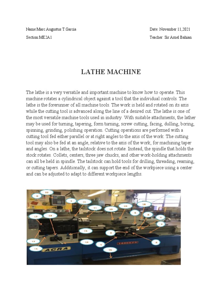 Lathe Machine | PDF | Secondary Sector Of The Economy | Woodworking