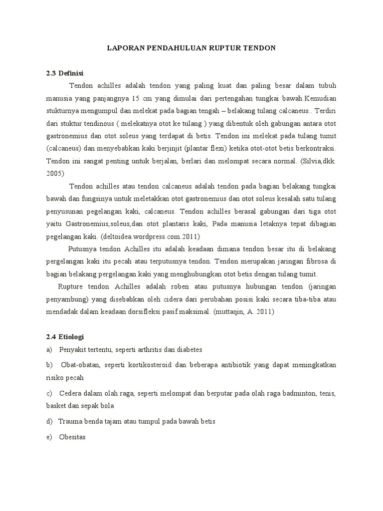 LP Ruptur Tendon | PDF