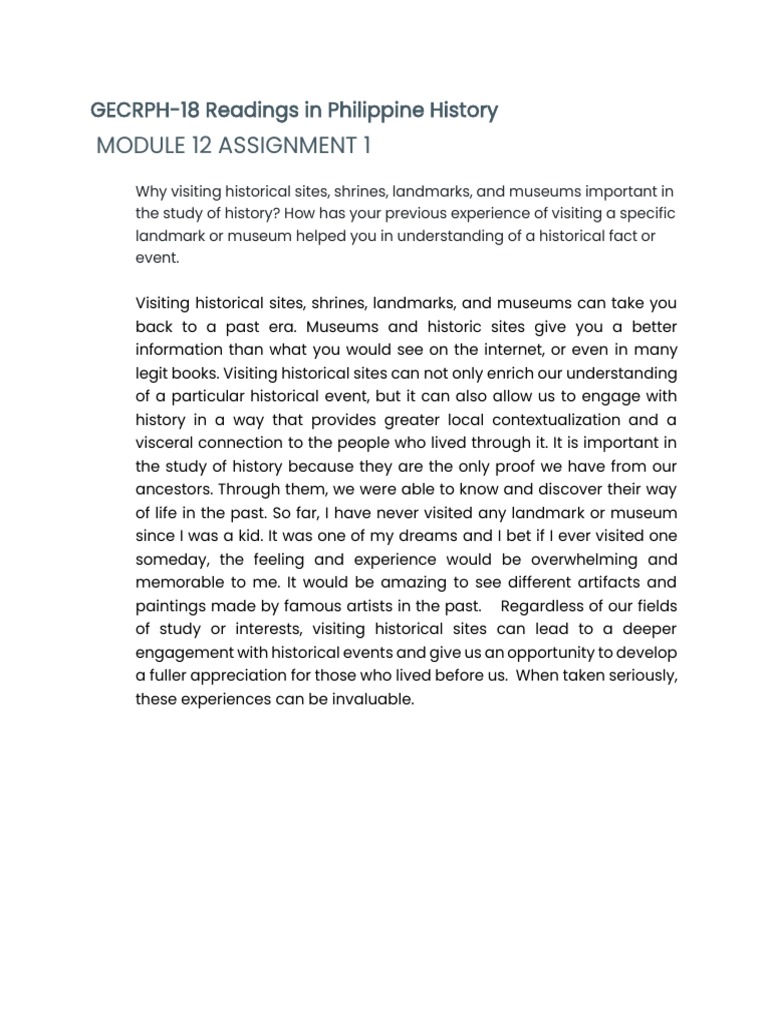 RPH - Module 12 Assignment 1 | PDF