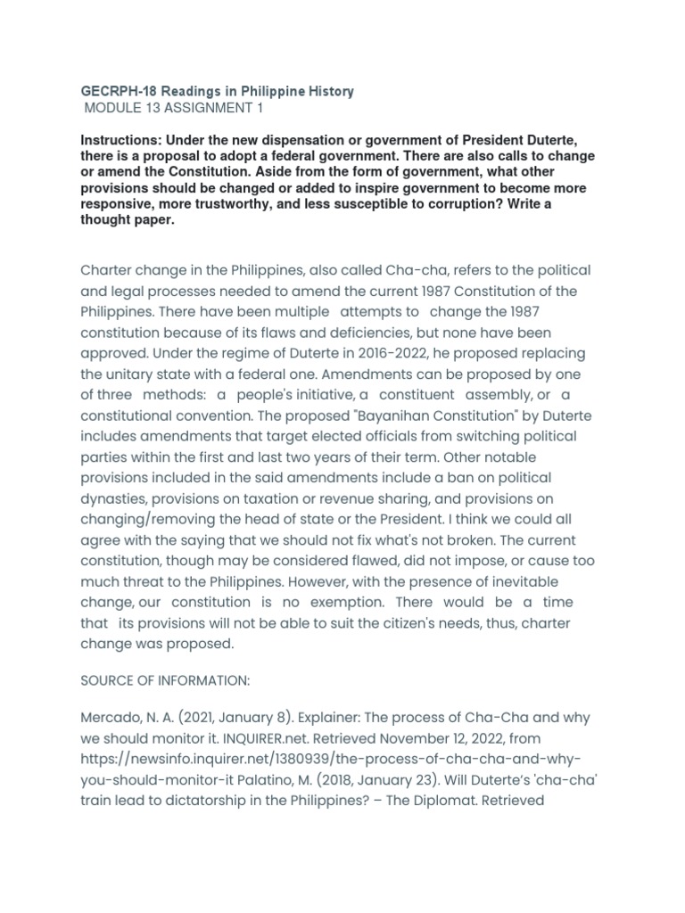 RPH - Module 13 Assignment 1 | PDF | Constitution | Constitutional ...