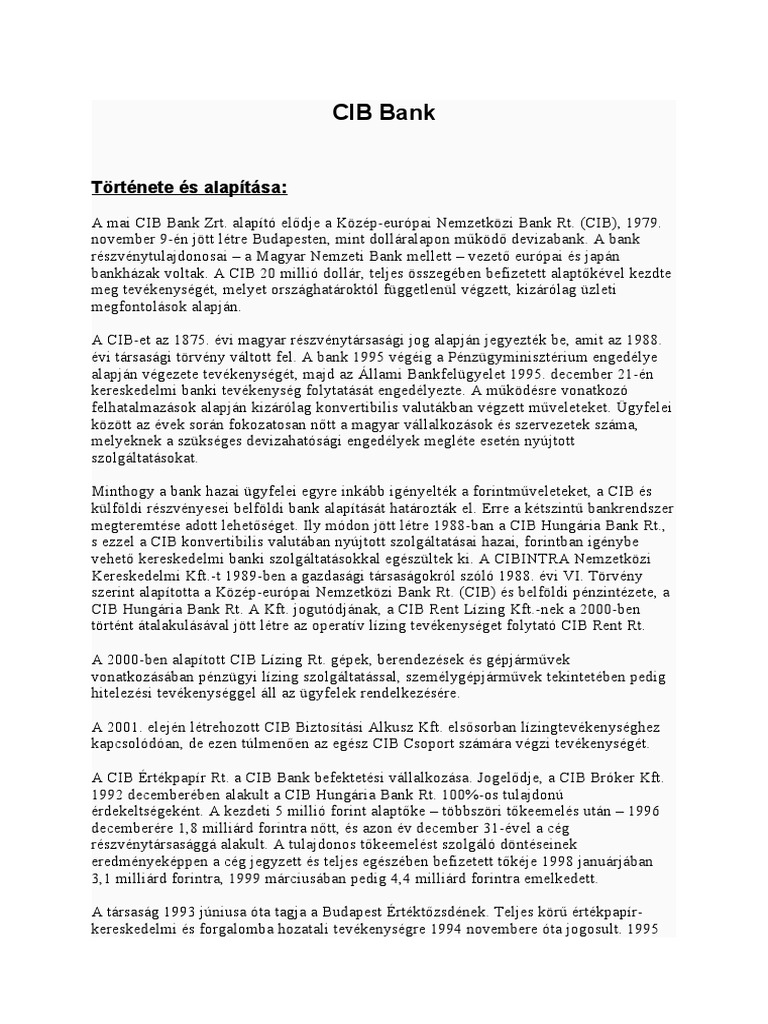 CIB Bank Lukács Klaudia | PDF