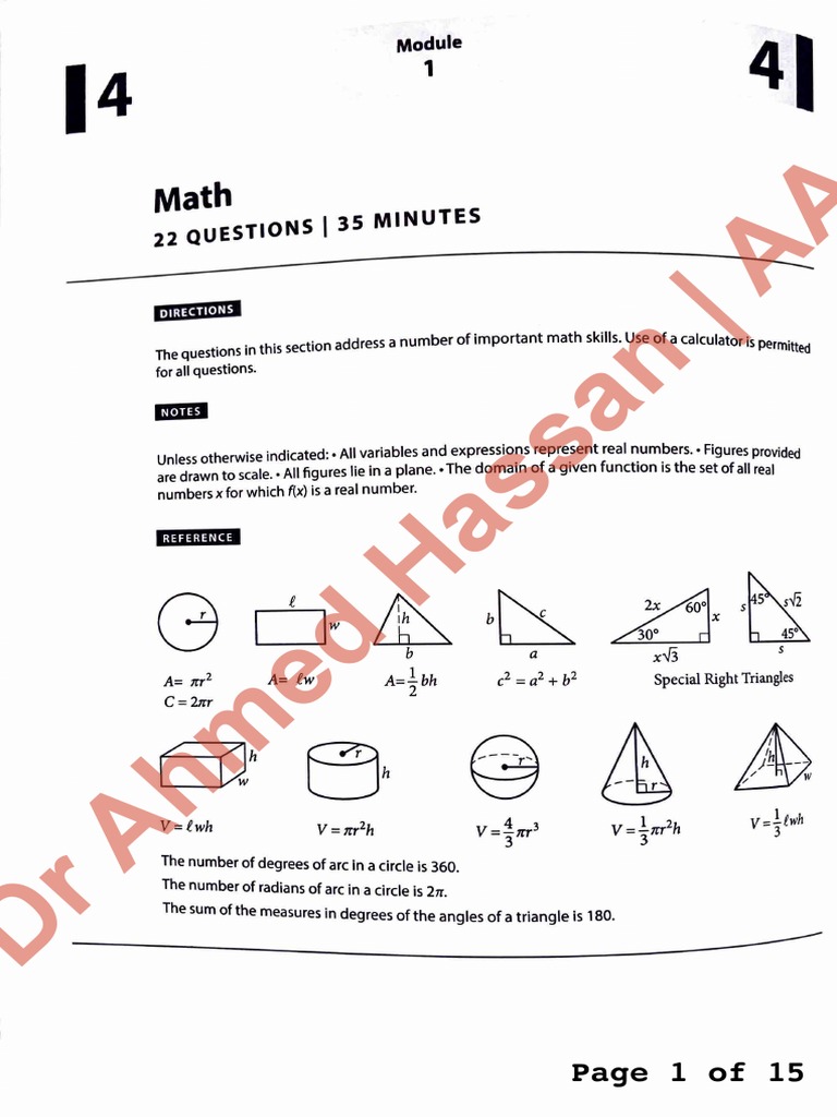 Test 1 Super Important Digital SAT Practice Test-1 | PDF