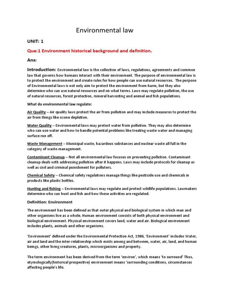 Environmental Law | PDF | Climate Change | Ecosystem