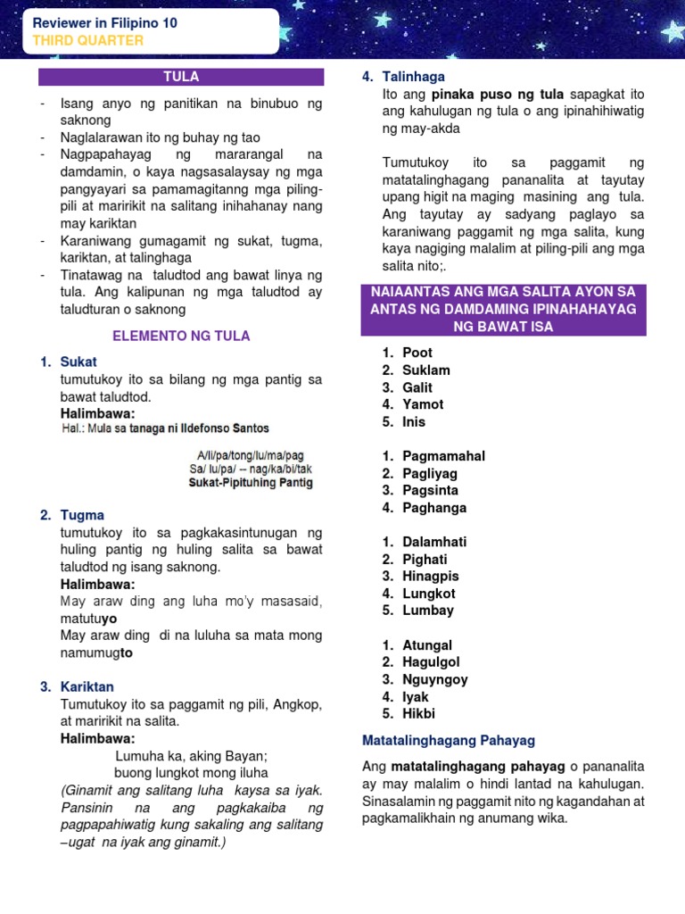 Ultimate 3rd Filipino Reviewer | PDF