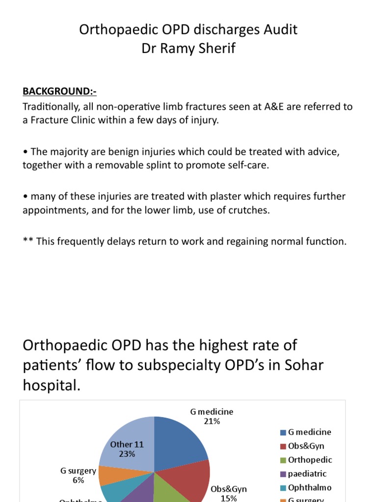 Orthopaedic OPD Discharges Audit DR Ramy Sherif: Background | PDF ...