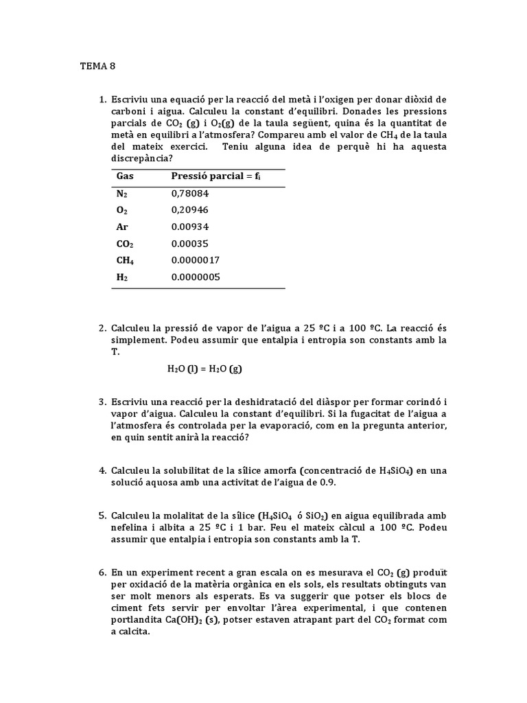 Problemes - Tema 8 Nou | PDF