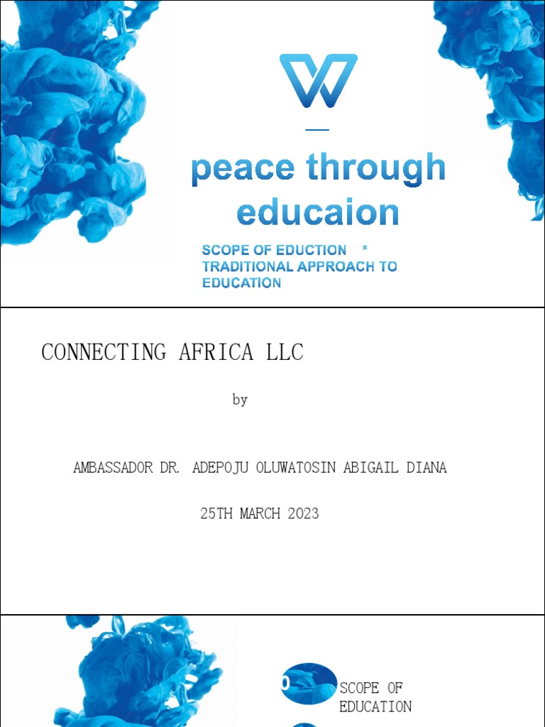 Education As A Catalyst For Peace | PDF | Educational Technology | Schools
