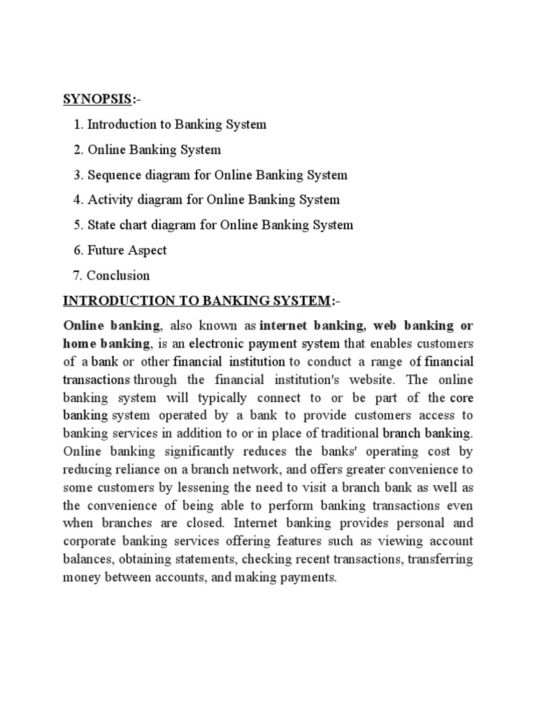 Online Banking System Diagrams Overview | PDF | Online Banking | Banks ...