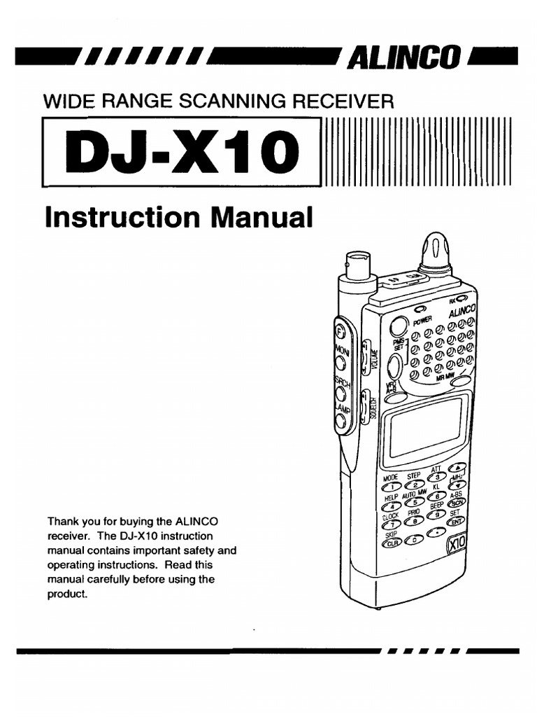 ALINCO DJ X10 User Manual | PDF