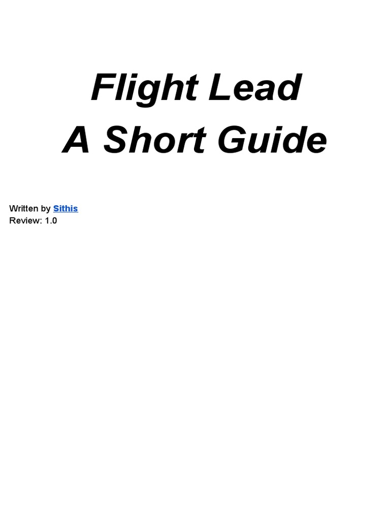 Flight Lead - A Short Guide | PDF | Leadership | Flight