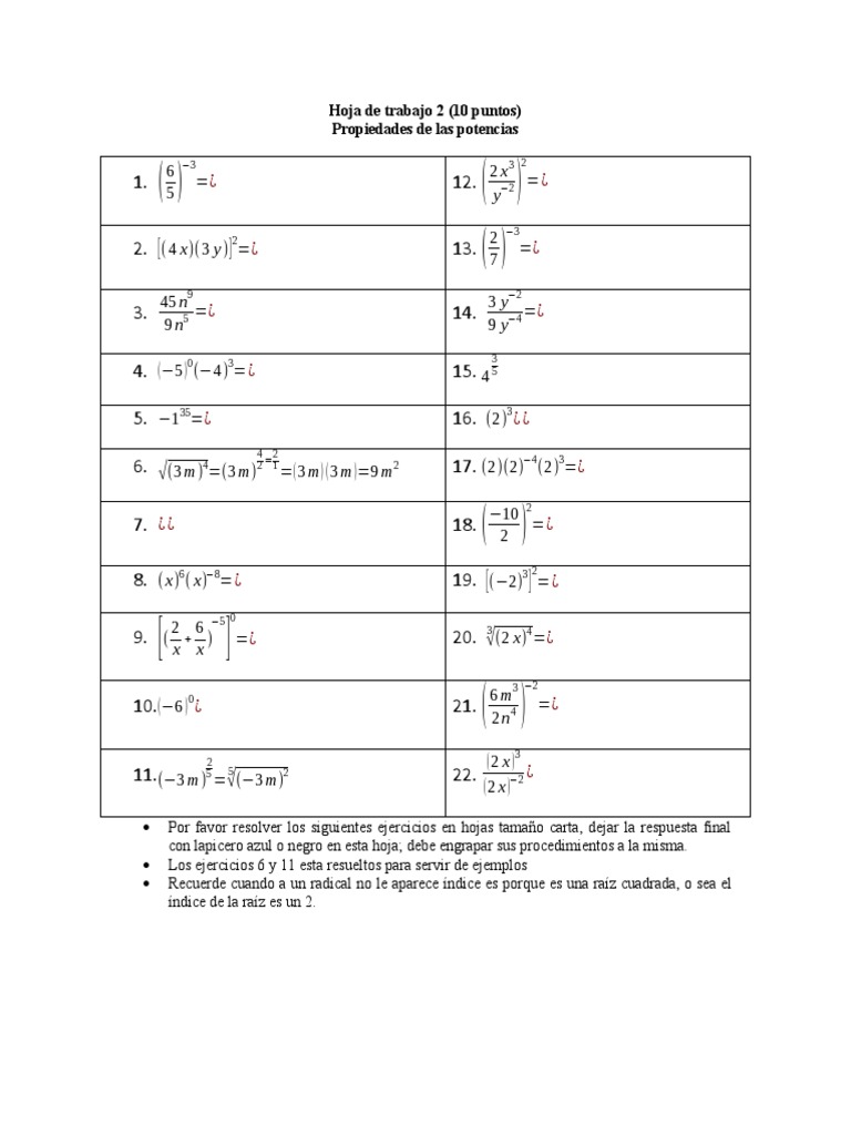 Tarea Potencias 2o.ABC | PDF | Ajedrez