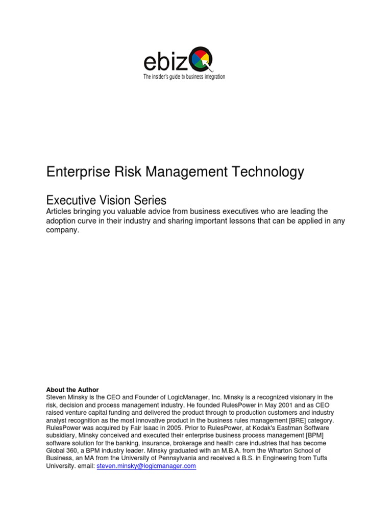 Enterprise Risk Management | PDF | Risk Management | Risk