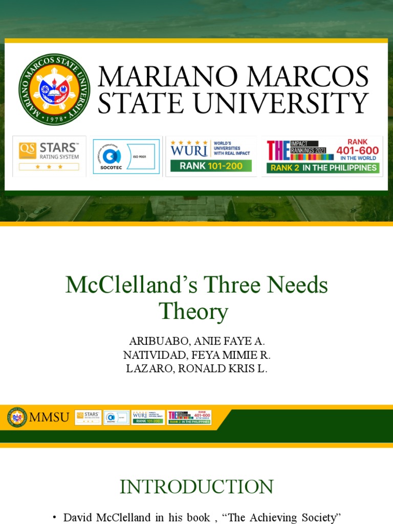 McClelland's Three Needs Theory Explained | PDF | Motivational | Motivation